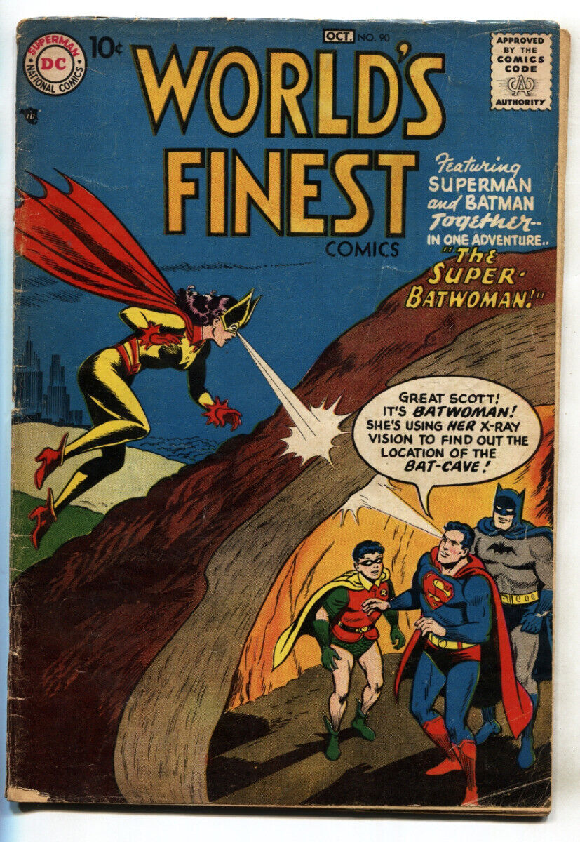 World's Finest #90 Comic-1957-Dc-Batman Superman-Robin-Batwoman-G/VG ...