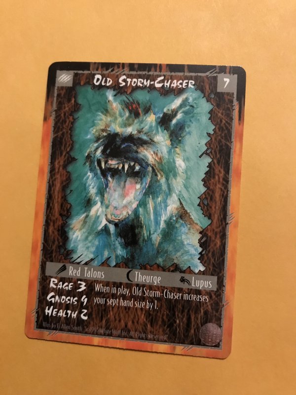OLD STORM CHASER : RAGE Werewolf LIMITED Character Card; White Wolf TCG ...