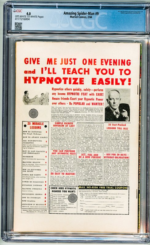 Amazing Spider-Man #9 (1964) CGC 4.0! OW Pages! 1st Appearance of ...
