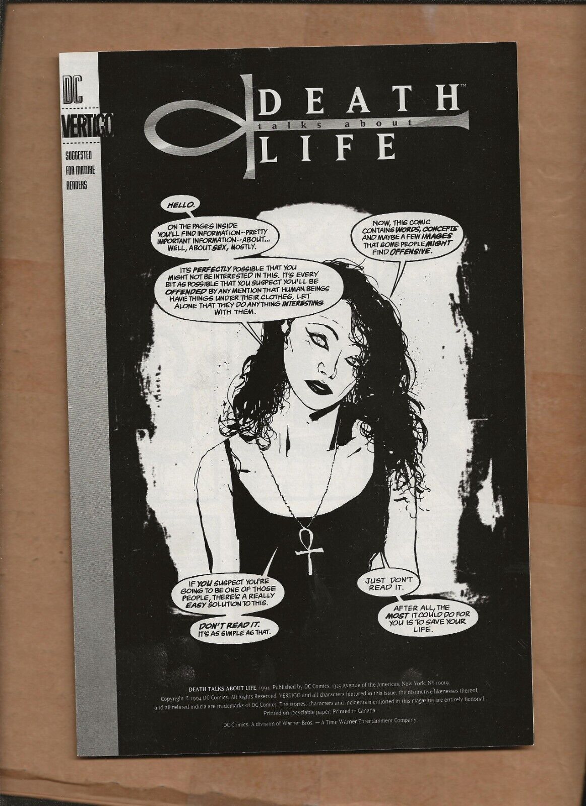 Death Talks About Life Comic Pamphlet DC Sandman Vertigo | Comic Books ...