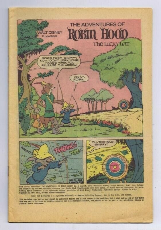 Disney Adventures of Robin Hood #4 ORIGINAL Vintage 1974 Gold Key ...