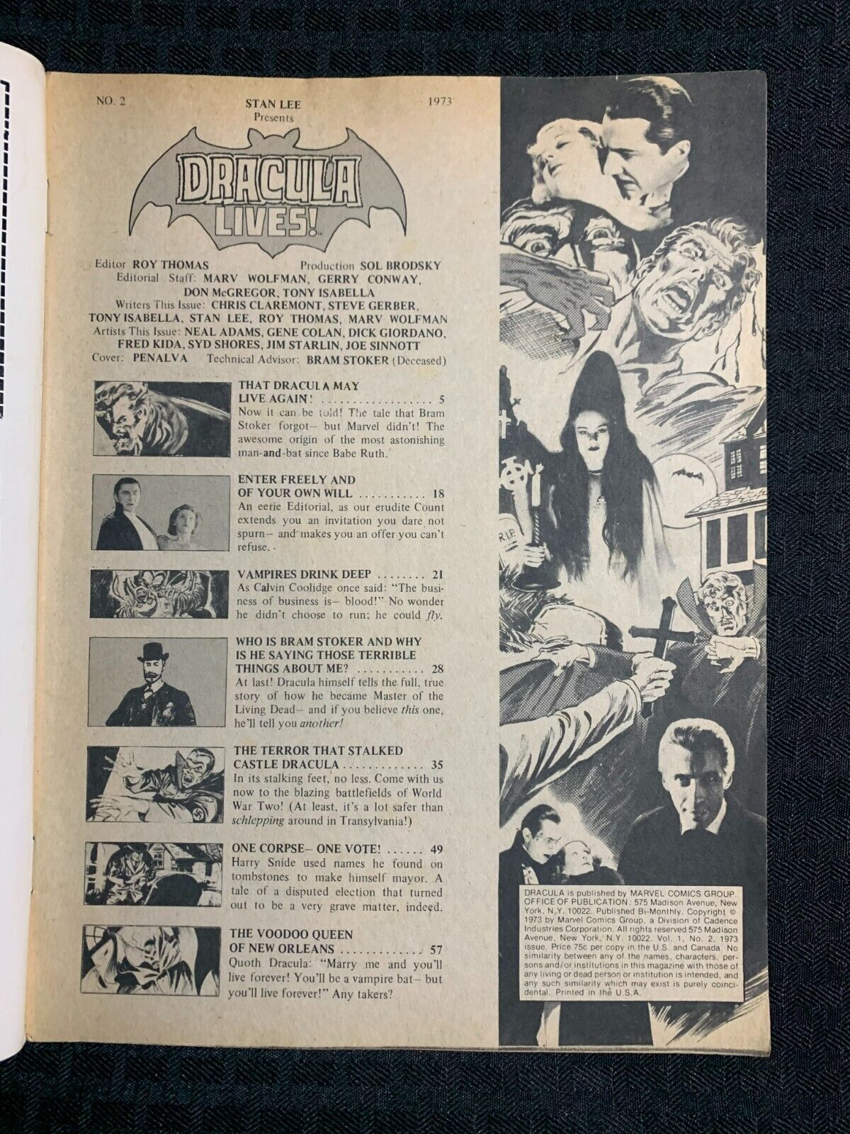 1973 DRACULA LIVES Magazine #2 GD+ 2.5 Vampire and the VooDoo Queen ...