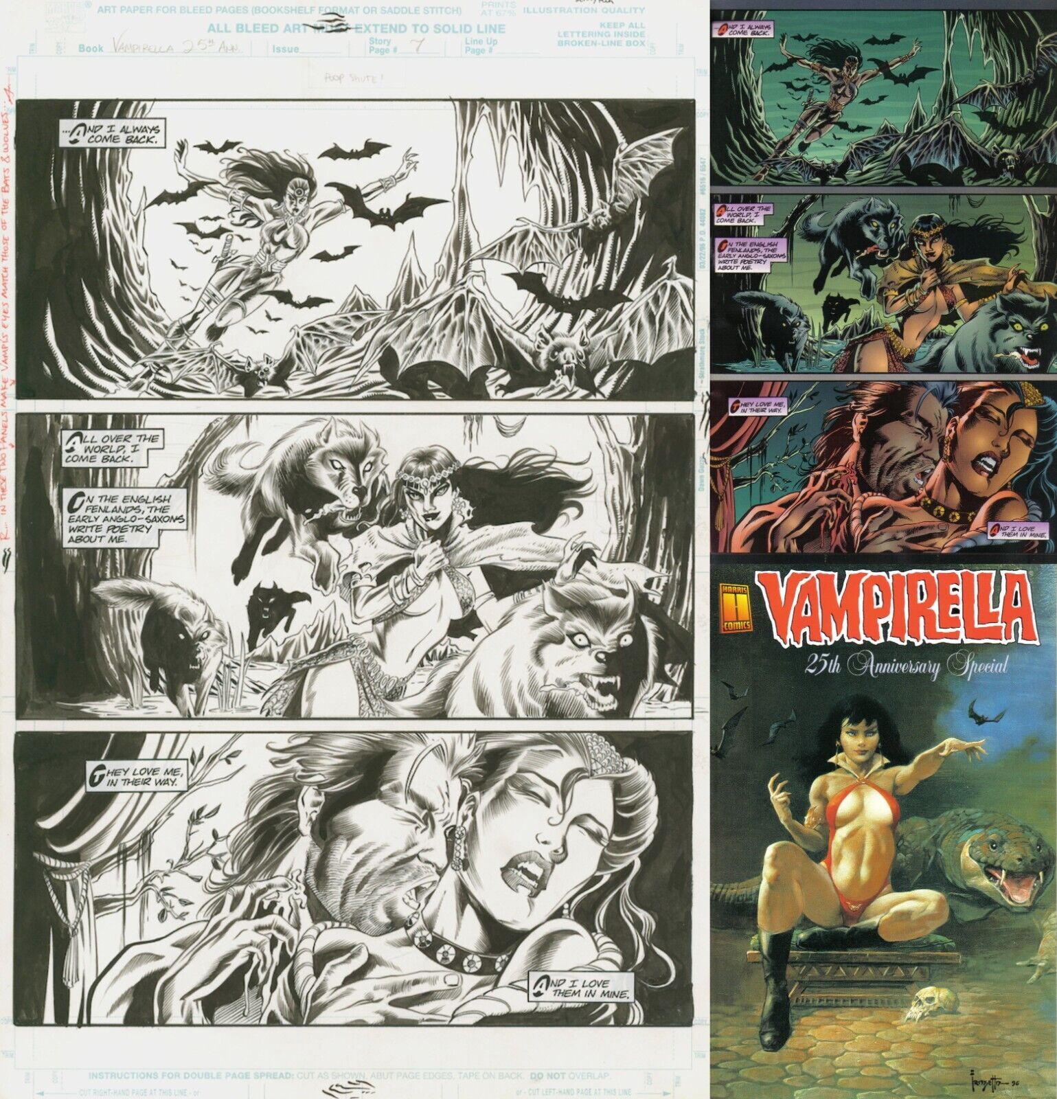 Warren Ellis Vampirella 25th Anniv. Original Art Amanda Conner & Jimmy ...