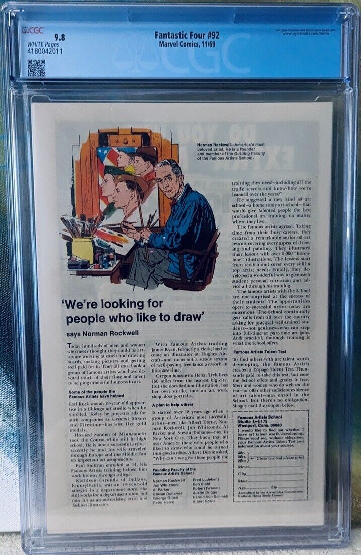 Fantastic Four (1961 1st Series) #92. 1st App. Magno-Man/Primitoid. CGC ...