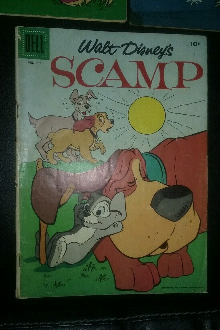 Walt disney's scamp lot 10 15 four color 777 golden age cartoon 3 issue ...