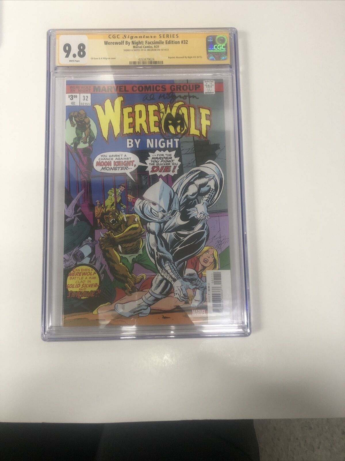 Werewolf By Night Facsimile Edition (2021) # 32 (CGC 9.8 SS) Signed Al ...