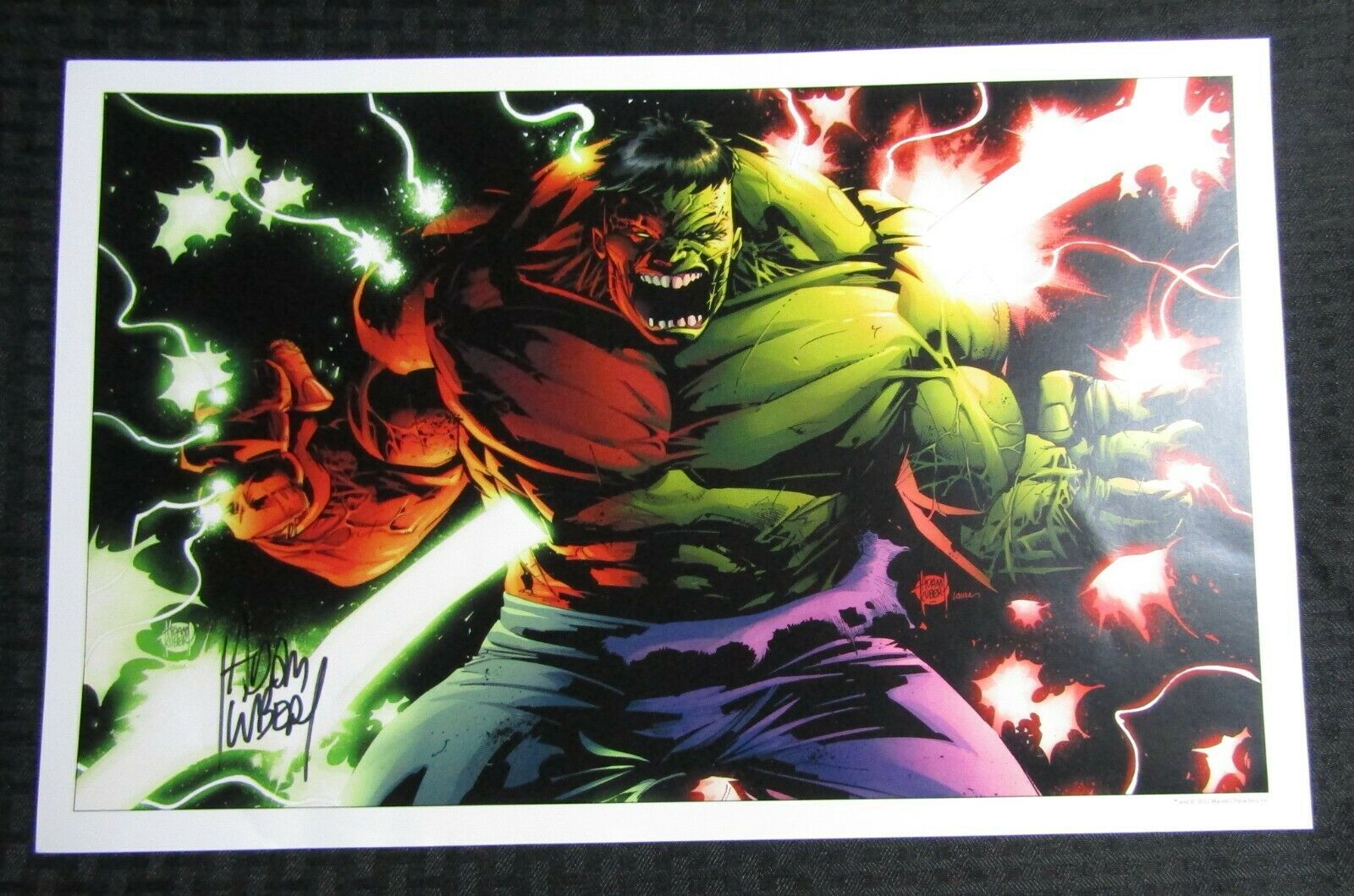 2012 INCREDIBLE HULK 17x11" Split Print SIGNED Adam Kubert FN+ 6.5 ...