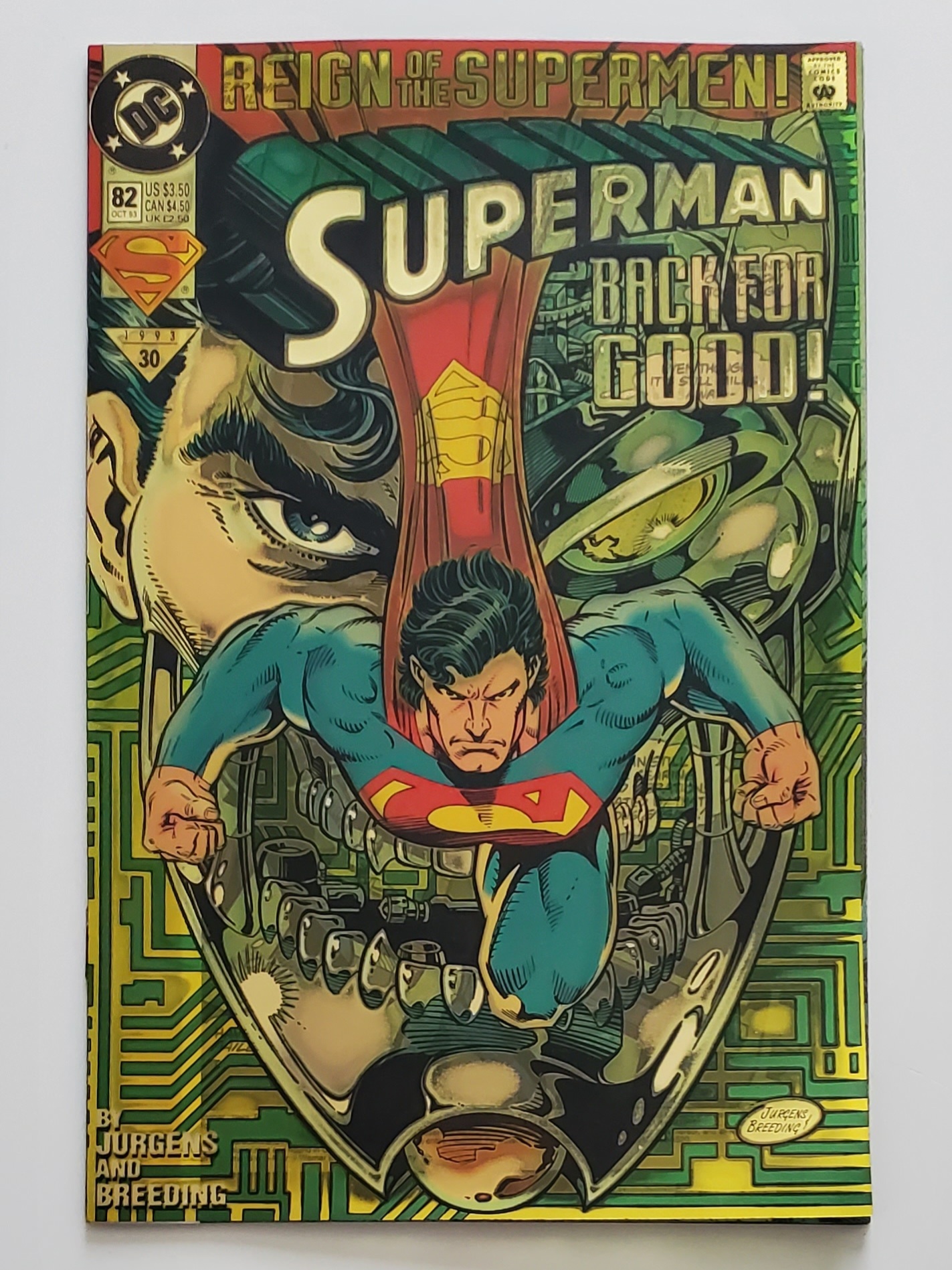 SUPERMAN #82 (1993) Lot of 2 • Gold Manufacturing Error & Silver Cover ...