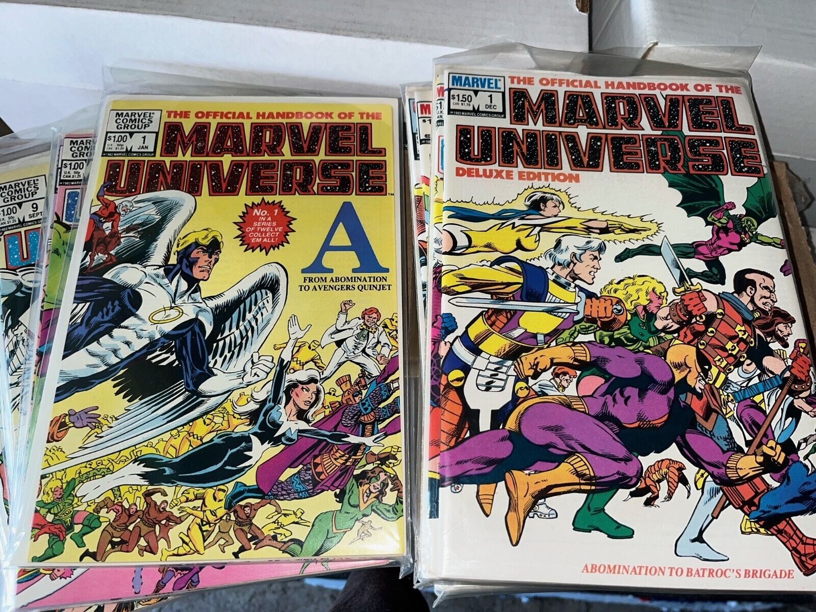 Official Handbook of the Marvel Universe + Deluxe Lot, Complete Sets 1 ...