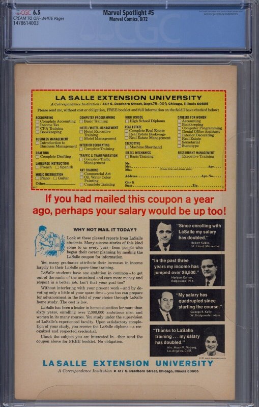 Marvel Spotlight #5 CGC 6.5 1st Ghost Rider Roxanne Simpson Mike Ploog ...