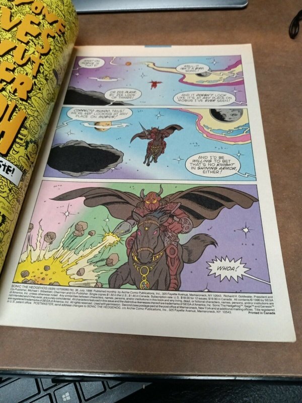 SONIC The HEDGEHOG archie Comic Book #36 June 1996 early KNUCKLES solo ...