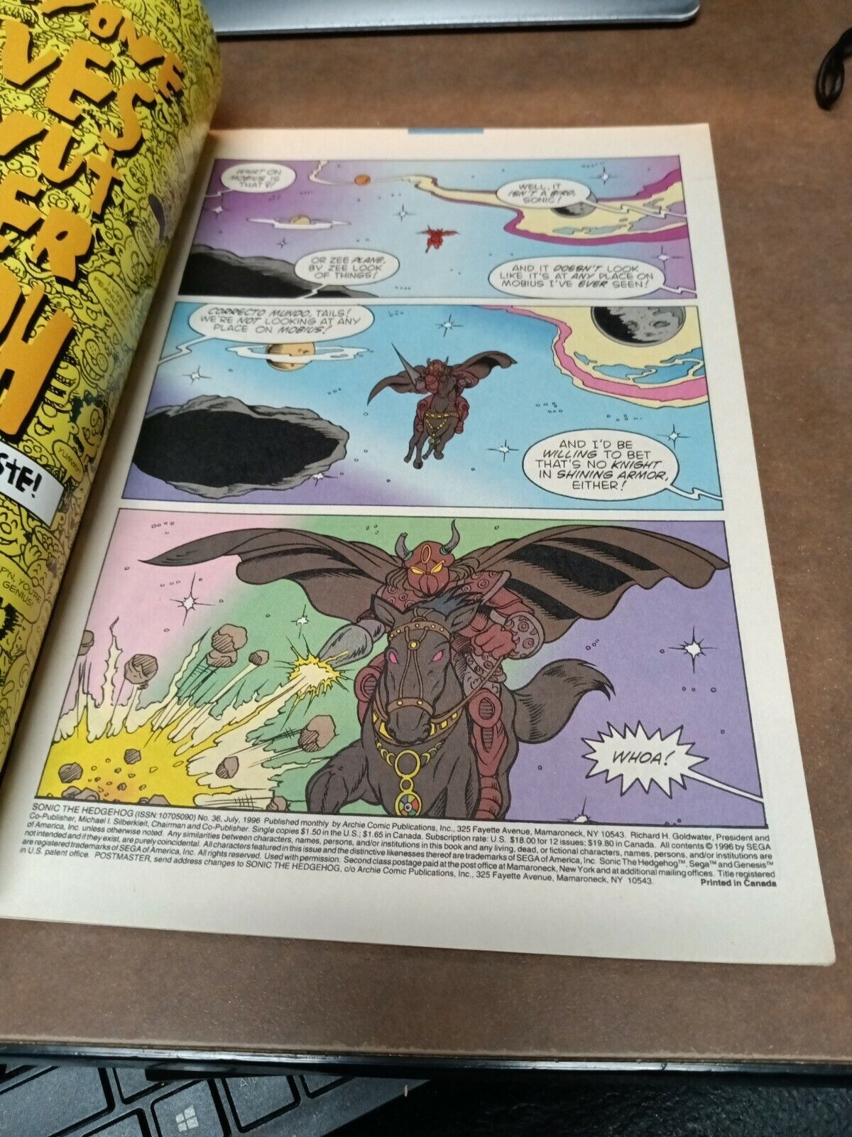 SONIC The HEDGEHOG archie Comic Book #36 June 1996 early KNUCKLES solo ...