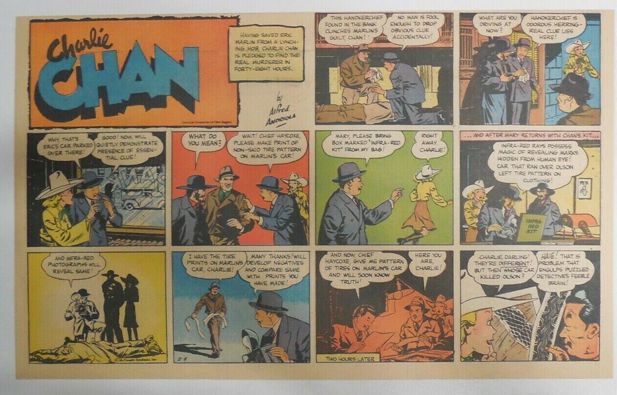 Charlie Chan by Alfred Andriola from 2/4/1940 Half Page Size! 11 x 15 ...