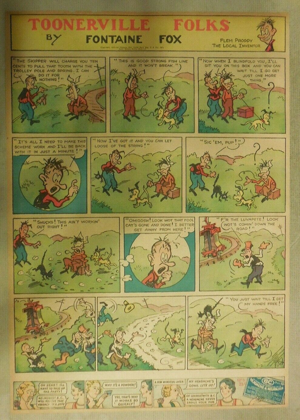 Toonerville Folks by Fontaine Fox from 5/2/1937 Tabloid Size Color Page ...