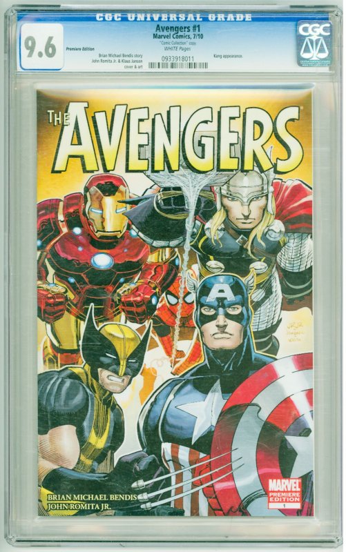 Avengers #1 Premiere Cover "Comic Collection" copy CGC 9.6! crack back ...