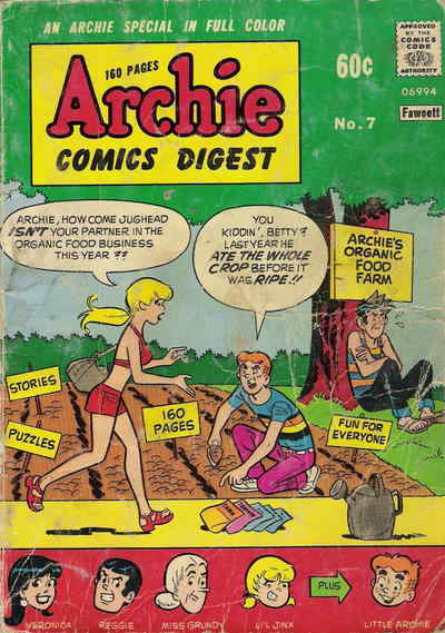 Archie Digest Magazine #7 POOR ; Archie | low grade comic August 1974 ...