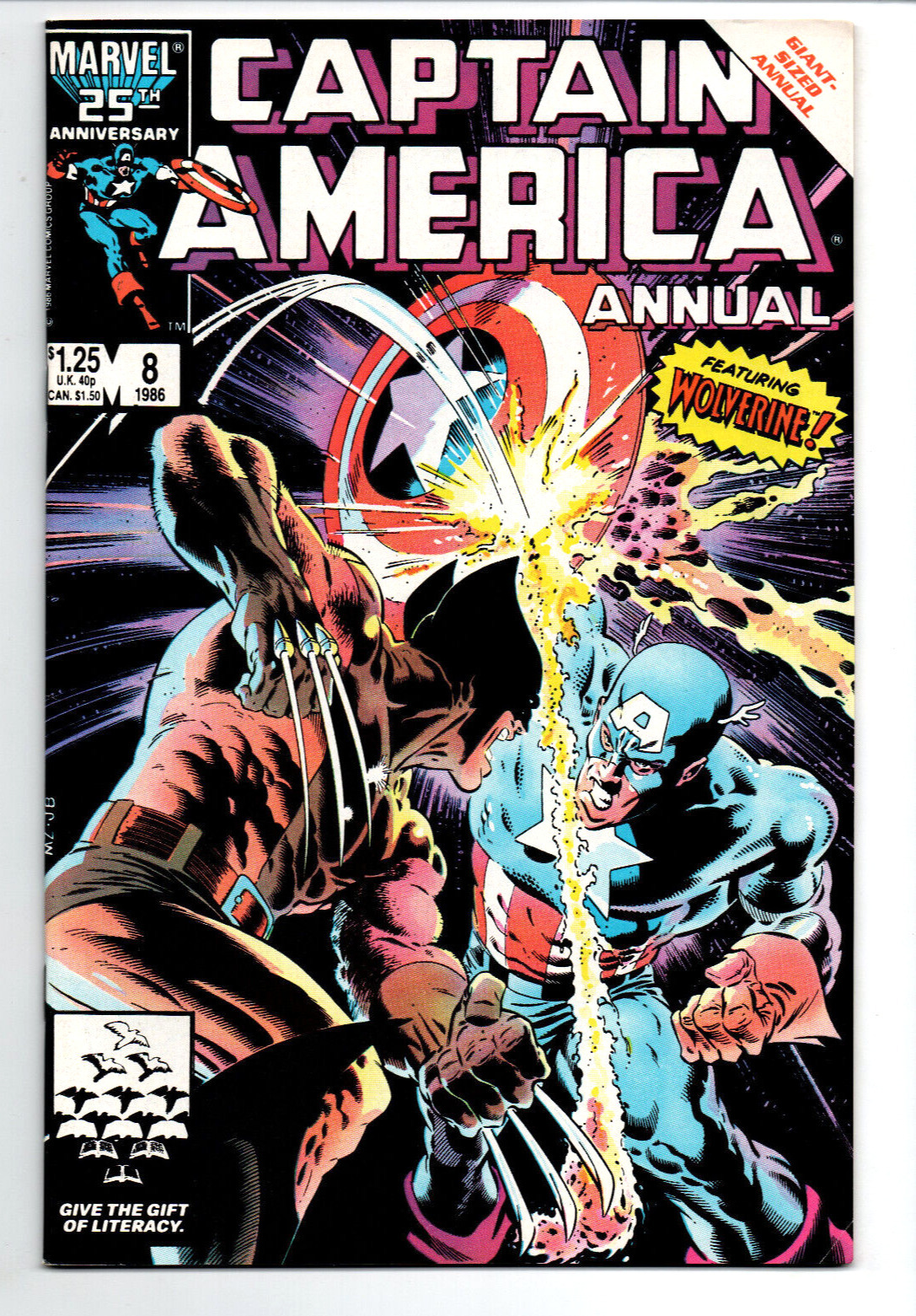 Captain America Annual #8 - vs Wolverine - Mike Zeck Cover - KEY - 1986 ...