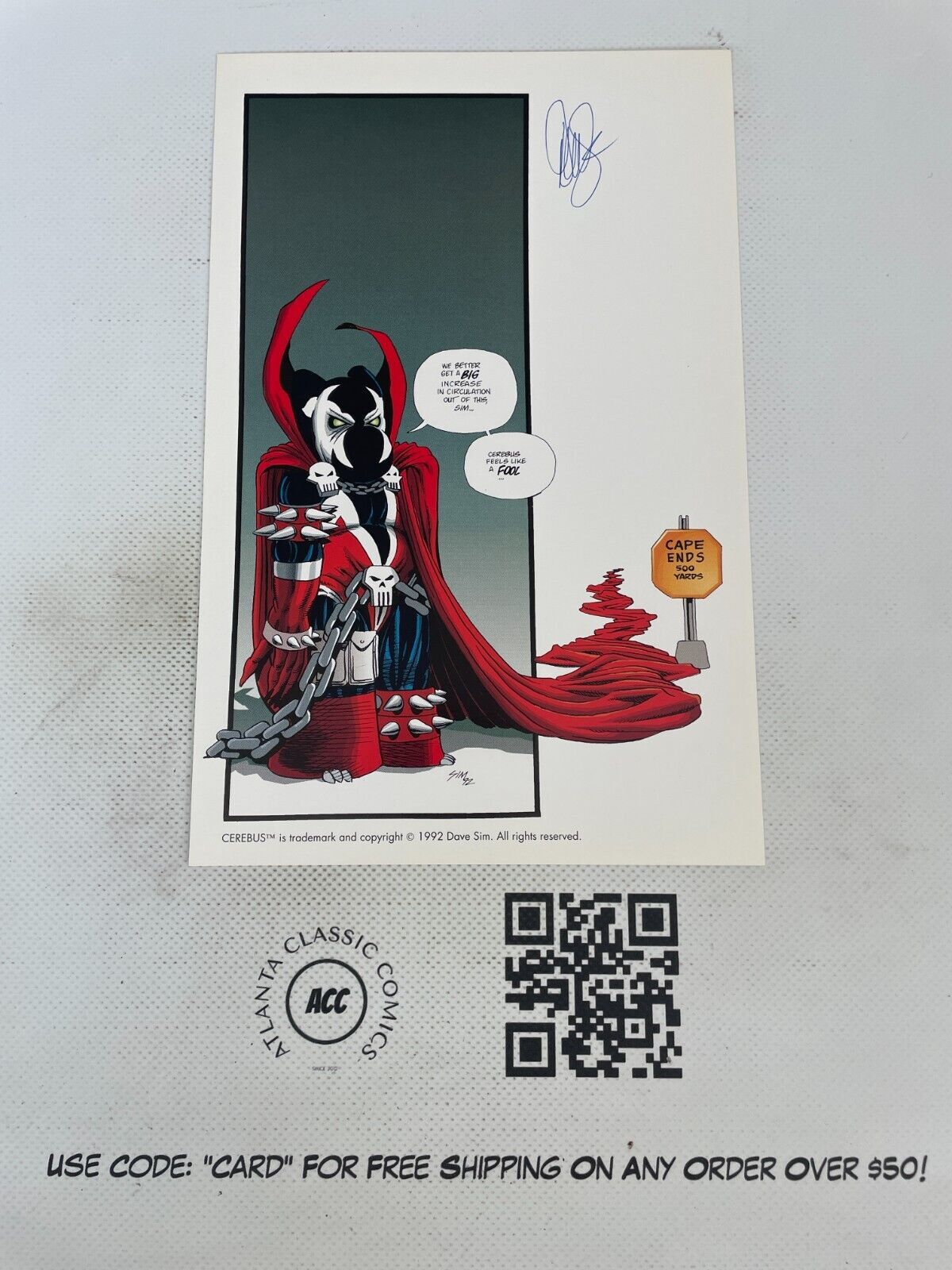 Cerebus / Spawn Art Print SIGNED By Dave Sim 1992 Aardvark Vanaheim 2 ...