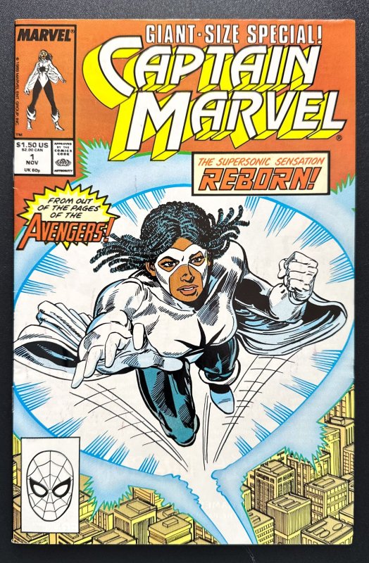 Captain Marvel #1 (1989) - 1st Solo/1st App Powderkeg - Monica Rambeau ...
