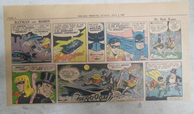 Batman Sunday by Bob Kane from 7/3/1966 Size: 7.5 x 15 inches | Comic ...