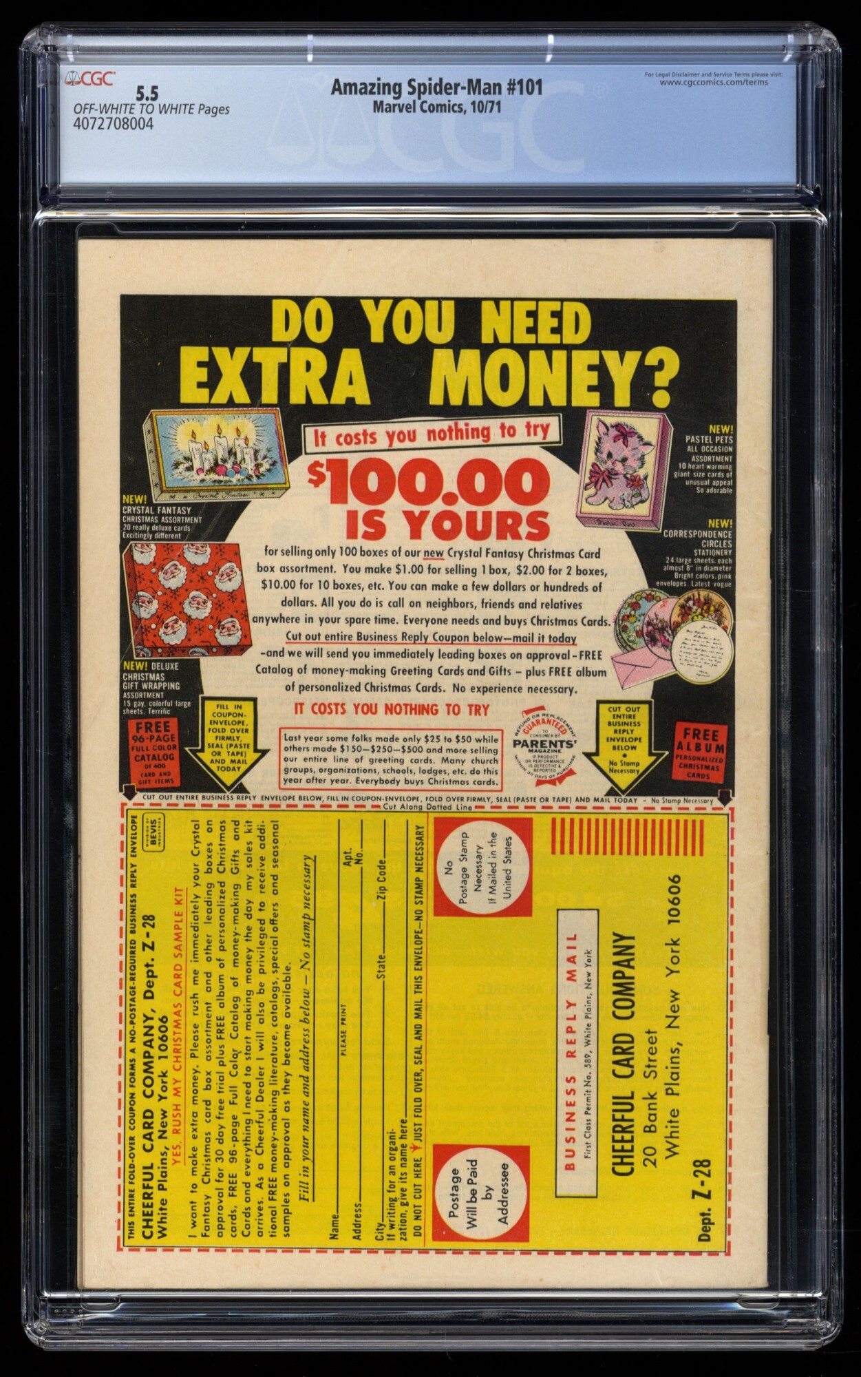 Amazing Spider-Man #101 CGC FN- 5.5 DOUBLE COVER!! 1st Appearance ...