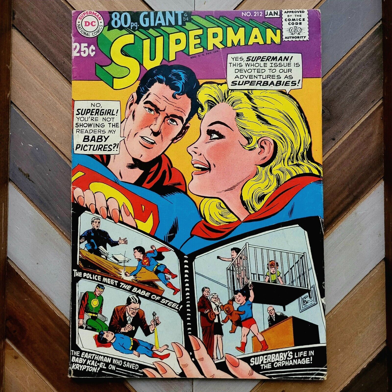 SUPERMAN #212 VG/FN (DC 1968) 80-Page Giant (G-54) Ft SUPERGIRL ...