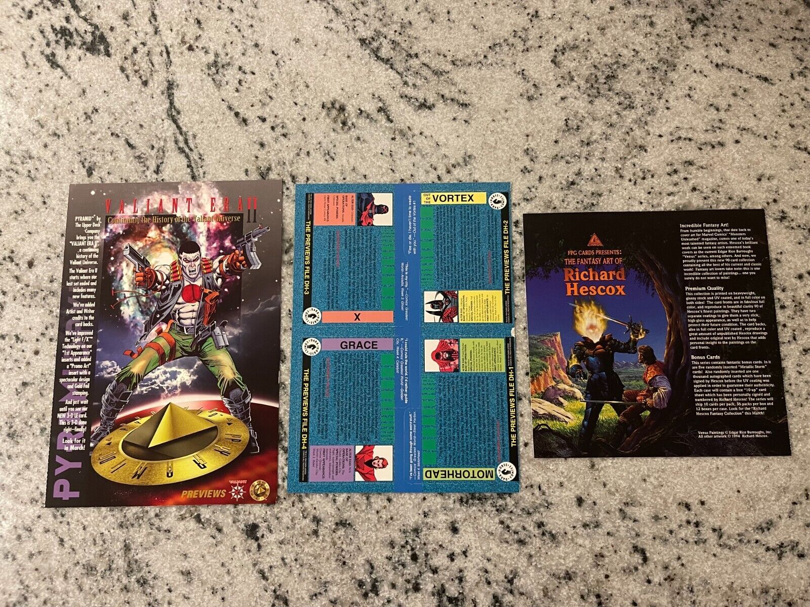 3 Comic Book Art / Card Prints Richard Hescox Vortex Dark Horse Valiant ...