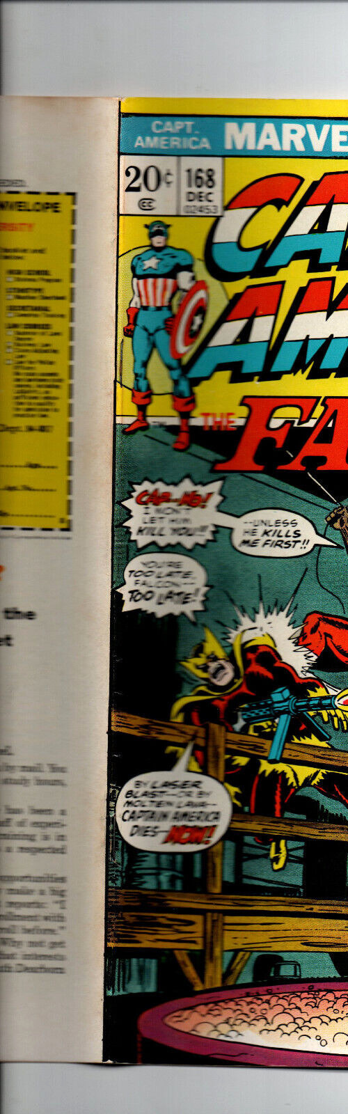 Captain America #168 - 1st appearance Baron Helmut Zemo - KEY - Falcon ...