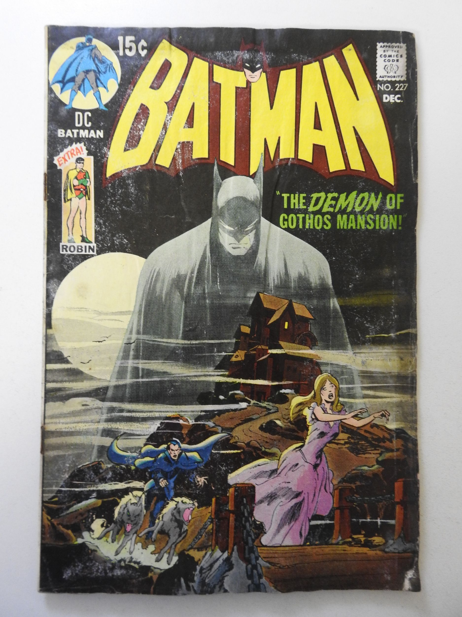 Batman #227 (1970) FR Condition moisture damage, rust on staples, mold ...