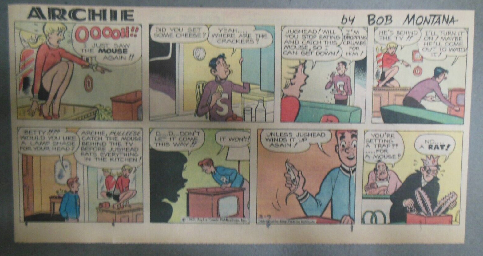 (33) Archie Sunday Pages by Bob Montana from 1969 Third Page Size 7.5 x ...