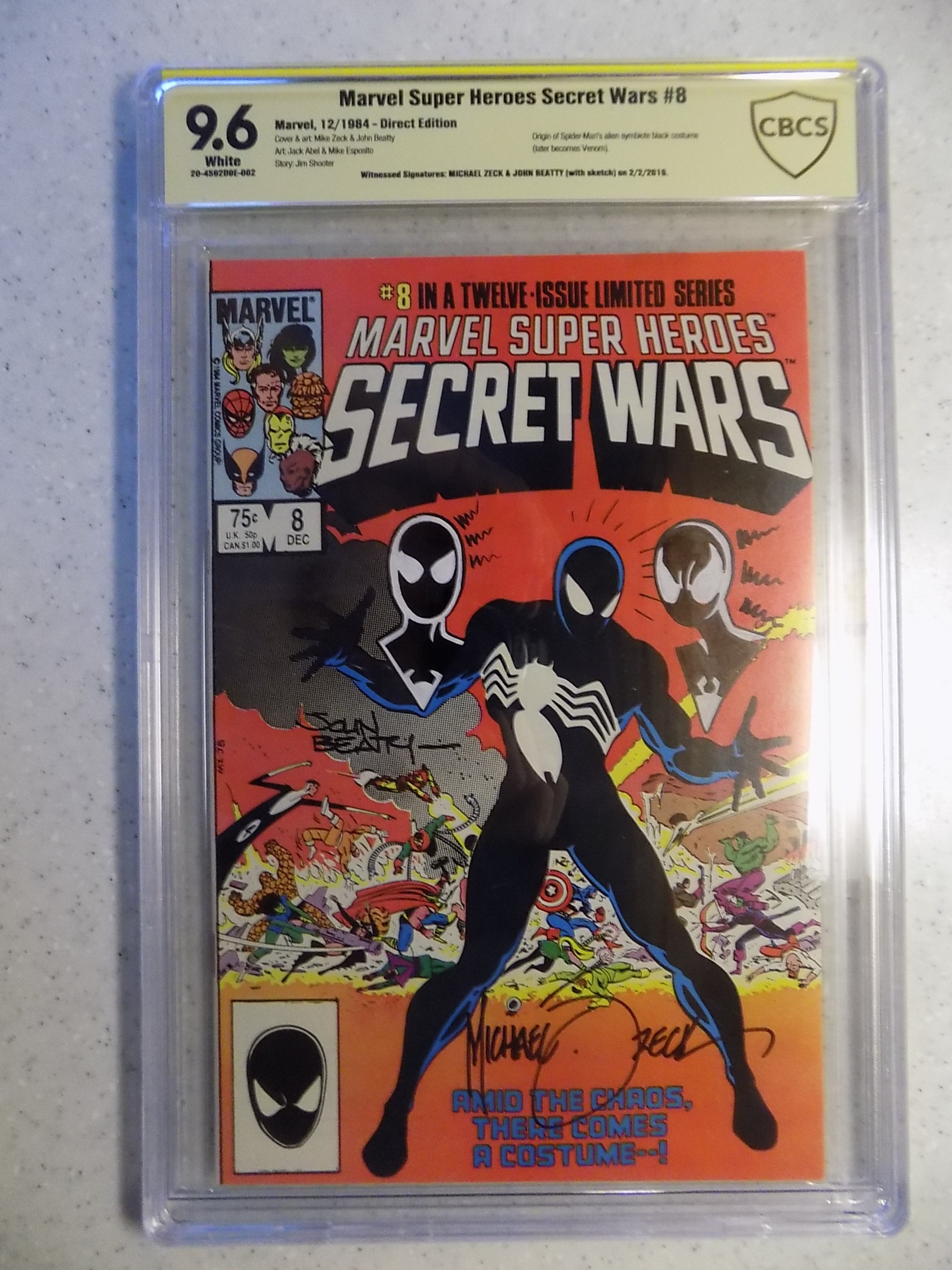 Marvel Super Heroes Secret Wars #8 SIGN WITH SKETCH ZECK AND BEATTY ...