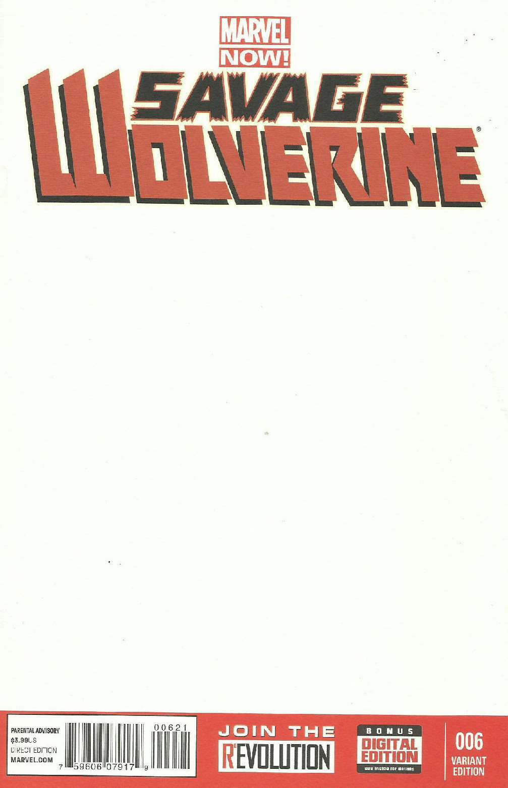 Savage Wolverine #6A VF ; Marvel | Blank Variant | Comic Books - Modern ...