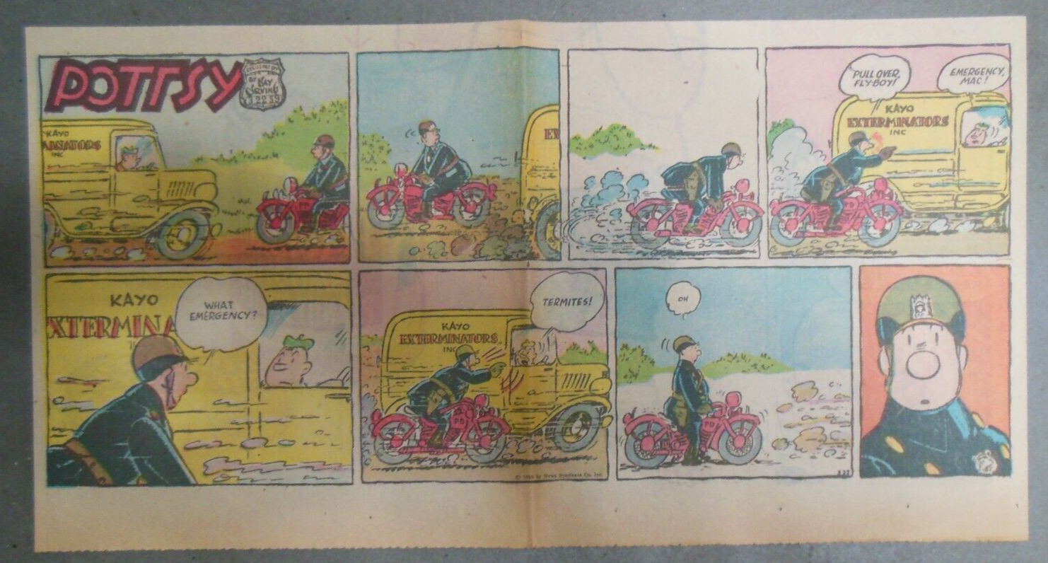 (7) Potsy the Cop Sundays by Jay Irving from 1959 Size: 7.5 x 15 inches ...