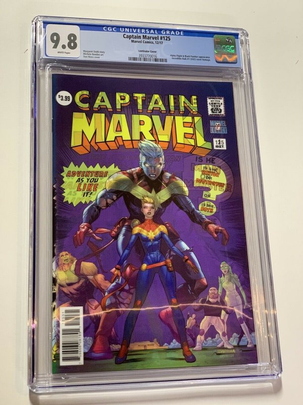 captain marvel 125 cgc 9.8 3d lenticular variant incredible hulk 1 ...