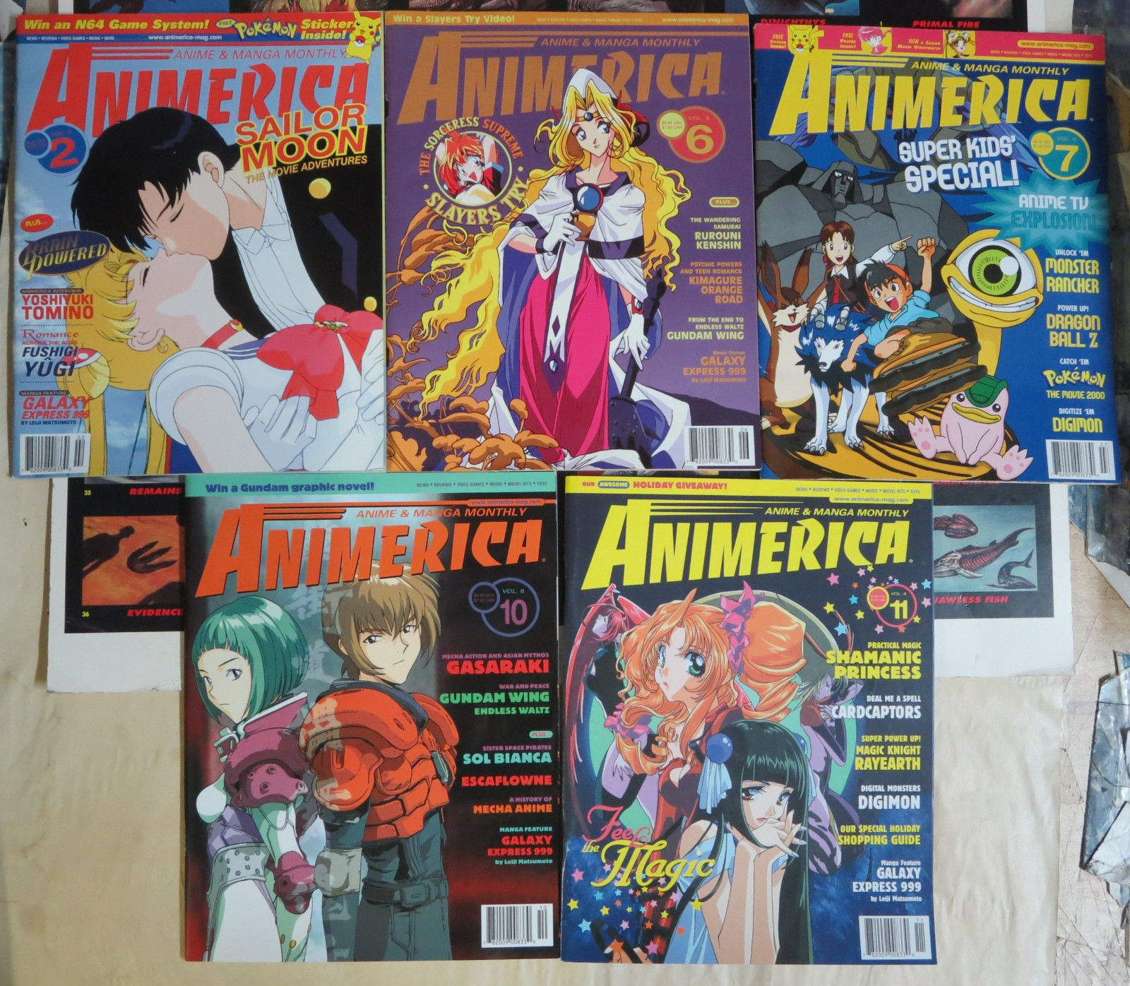 Animerica (Viz 2000) Anime Magazine Lot v8 5Diff Slayers Sailor Moon ...