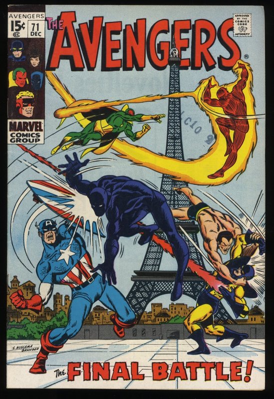 Avengers #71 VF- 7.5 1st Appearance Invaders Black Knight Joins ...
