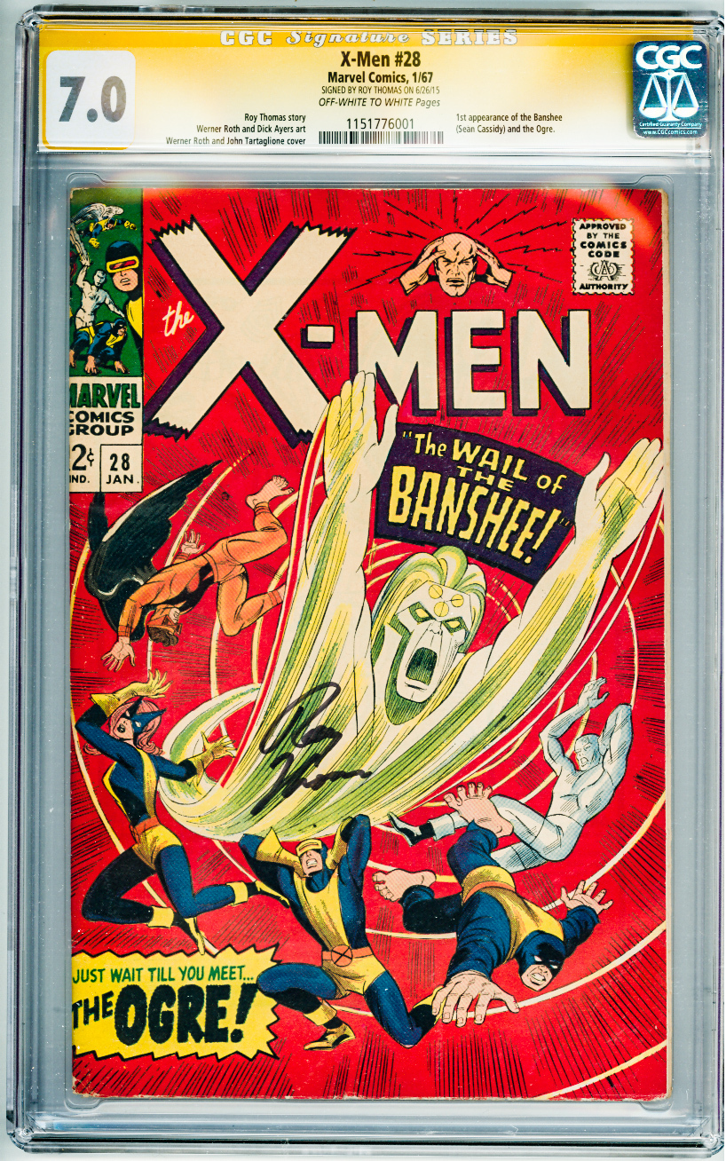 The X-Men #28 (1967) CGC 7.0! OWW Pages! Signed by Roy Thomas! | Comic ...