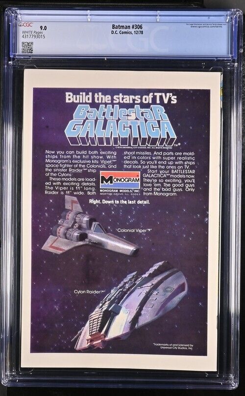 Batman #306 CGC 9.0 Black Spider DON Newton JIM Aparo White Pages ...