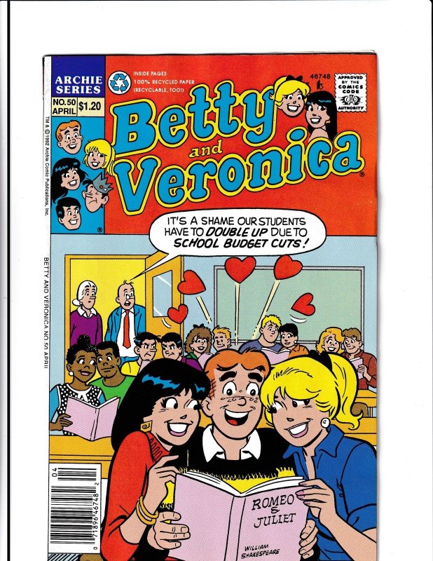 Betty and Veronica #50 (1992) Canadian Newsstand Archie Comics | Comic ...