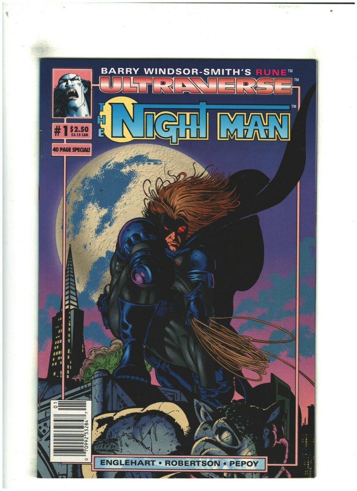 The Night Man #1 NM- 9.2 Newsstand Ultraverse Comics 1993 | Comic Books ...