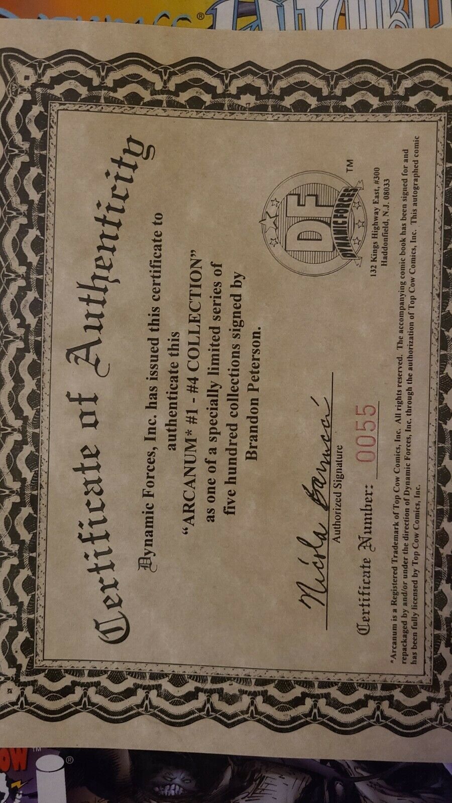 Signed Arcanum 1-4 Comic Set With Certificate Of Authenticity 55/500 in ...