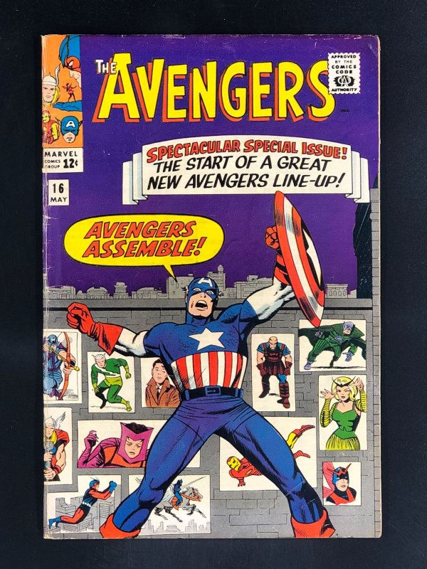 The Avengers #16 (1965) VG Hawkeye, Scarlet Witch, and Quicksilver Join ...