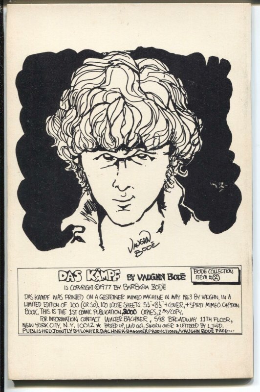Das Kampf #1 1977-Vaughn Bode art-1st issue-2nd printing-FN | Comic ...