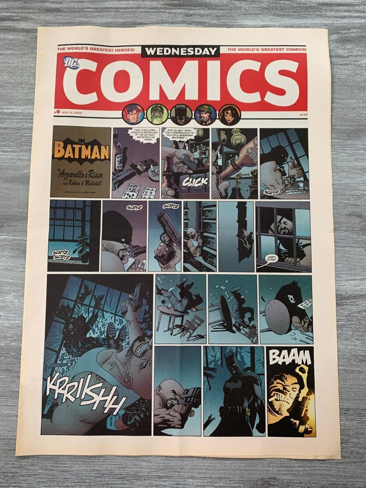 2009 DC WEDNESDAY COMICS Newspaper #6 FVF 7.0 Batman / Deadman ...