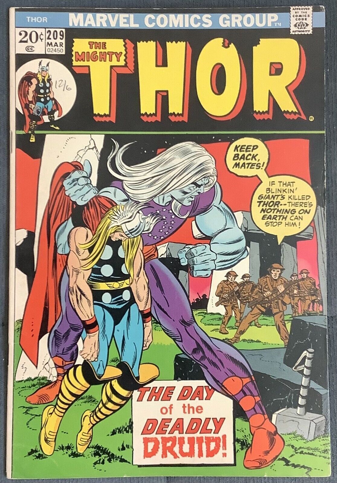 The Mighty Thor #209 (1973, Marvel) 1st Appearance of Ultimus. FN+ ...