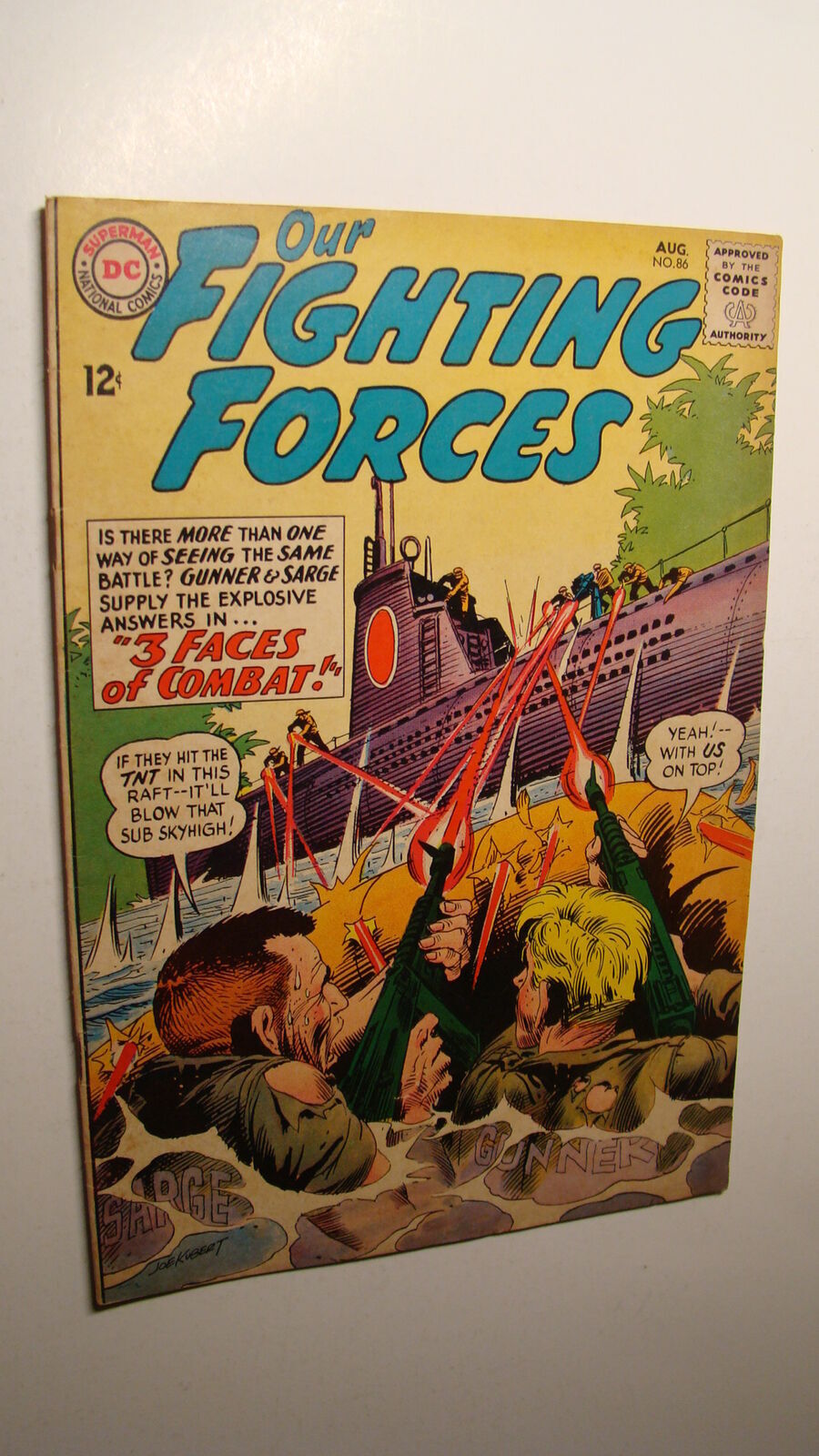 OUR Fighting Forces 86 JOE Kubert ART 1963 VS Japanese Submarine Gunner ...