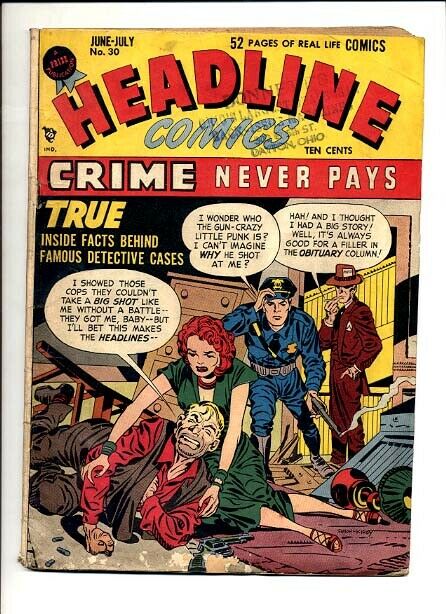 Headline Comics #30-Gritty Crime Comic G/VG | Comic Books - Golden Age ...
