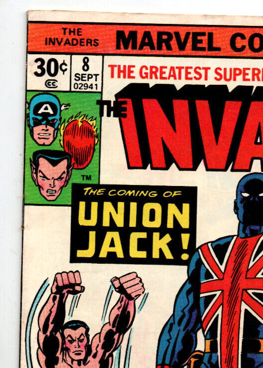 Invaders #8 newsstand - 1st Union Jack - KEY - Captain America - 1976 ...