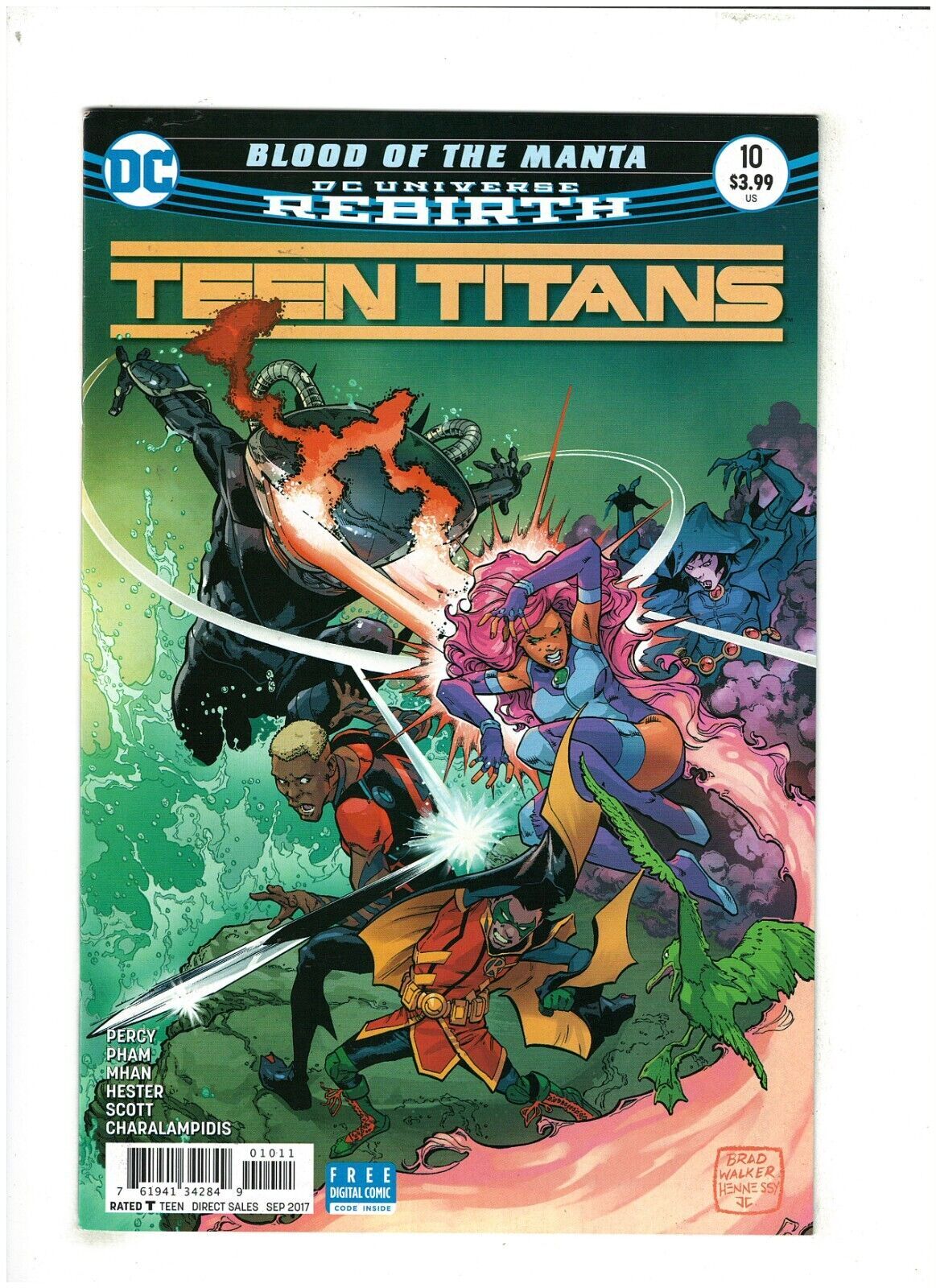 Teen Titans #10 VF/NM 9.0 DC Rebirth 2017 Starfire, Raven, Beast Boy ...
