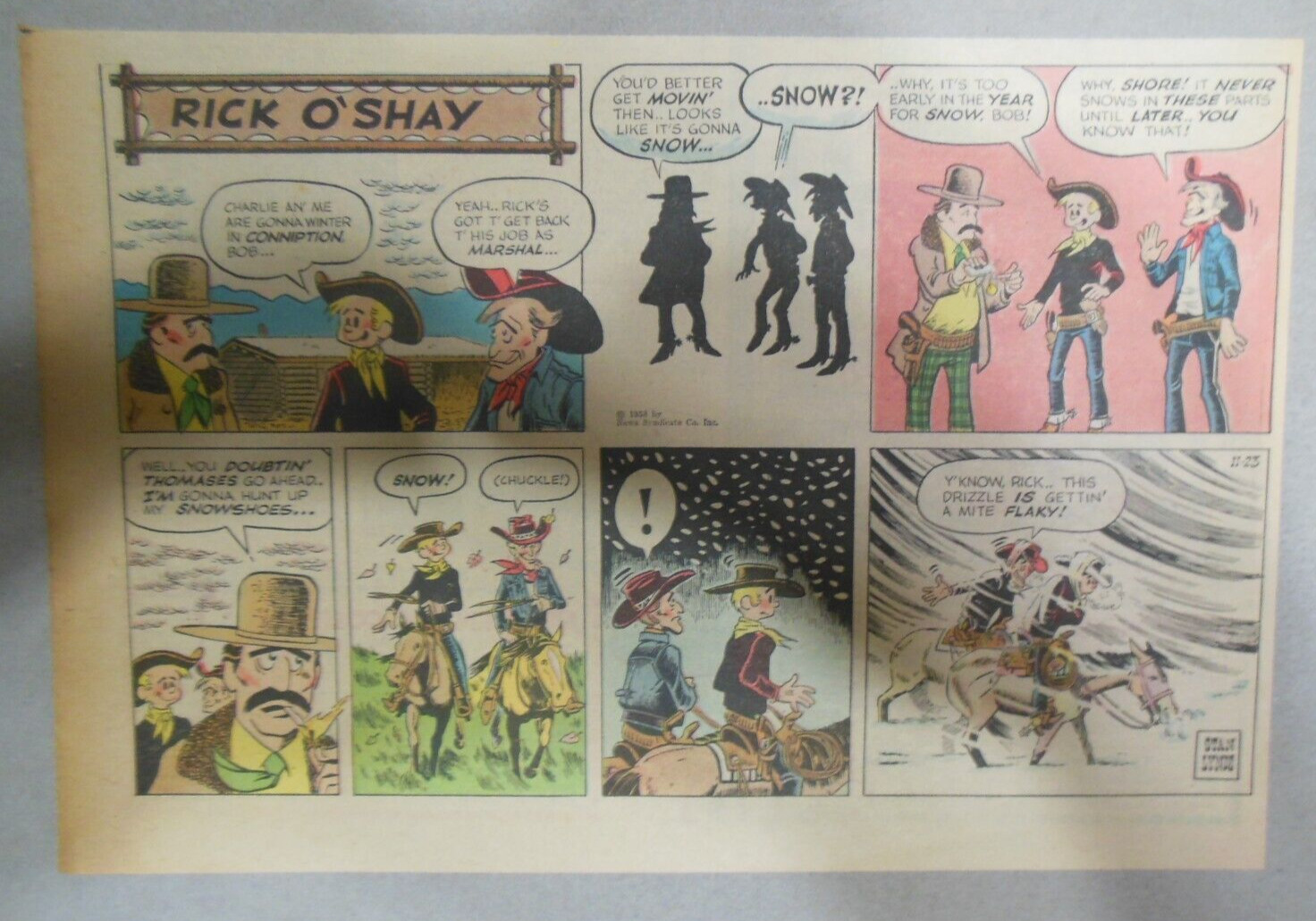 (10) Rick O'Shay Sunday Pages by Stan Lynde from 1958 Size: 7.5 x 10 ...